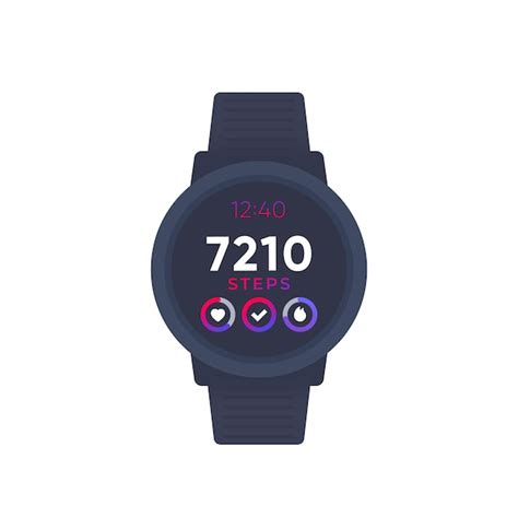 Premium Vector Smart Watch With Fitness App Activity Tracker And Step Counter Vector
