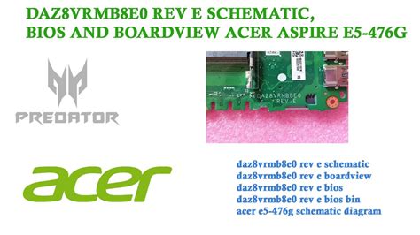 DAZ8ADMB6D0 REV D BIOS, SCHEMATIC AND BOARDVIEW ACER Aspire