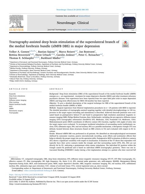 Pdf Tractography Assisted Deep Brain Stimulation Of The Superolateral Branch Of The Medial
