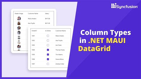 Column Types In Net Maui Datagrid Youtube