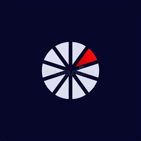 Circular Loading Wheel Icon With Red Segment Signifying Progress