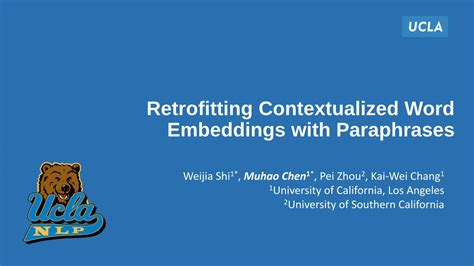 Pdf Retrofitting Contextualized Word Embeddings With Paraphrases