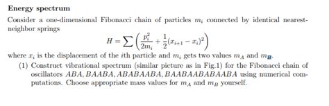 Solved Energy Spectrum Consider A One Dimensional Fibonacci