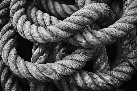 Premium Photo A Black And White Image Of A Rope With A Black Background