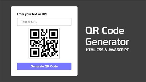 How To Make Qr Code Generator Website Using Html Css And Javascript Youtube