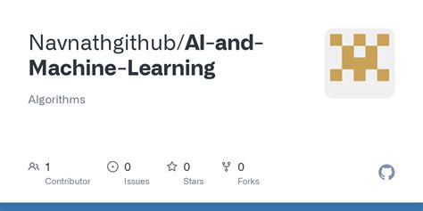 GitHub Navnathgithub AI And Machine Learning Algorithms