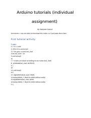 Arduino Tutorials Docx Arduino Tutorials Individual Assignment By Vladyslav Melnyk Comments I