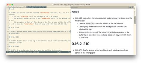 a killer gui for neovim vimr even though my primary use of vim comes