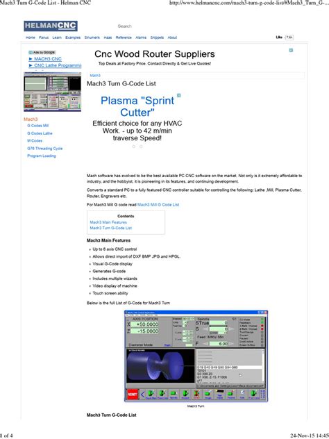 Mach3 Turn G Code List Helman Cnc Pdf Numerical Control Tools