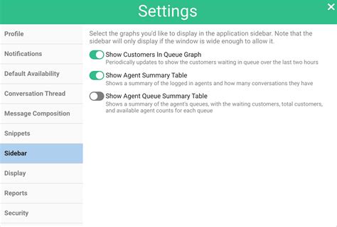 User Settings