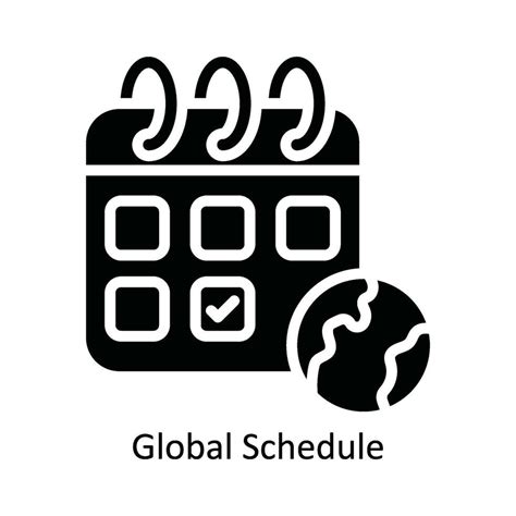 Global Schedule Vector Solid Icon Design Illustration Nature And Ecology Symbol On White