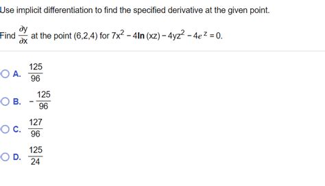 solved use implicit differentiation to find the specified