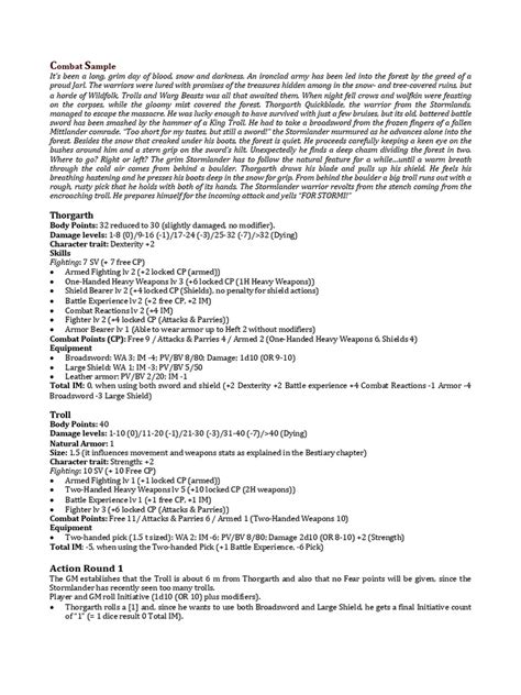 Combat Example Updated 6 May 2020 Pdf Shield Armour