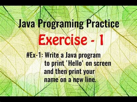 Java Programming Practice Exercise Practice House YouTube