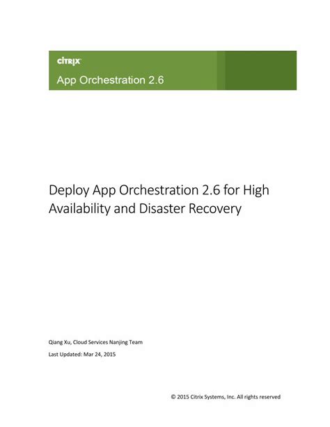 Pdf App Orchestration 2 6 Deployment For High Availability And · Pdf Filedeploy App
