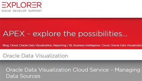 Oracle Data Visualization Cloud Service Managing Data Sources