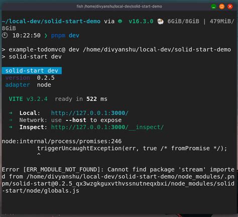 Cannot Find Package Stream Imported From Nodemodulessolid Start