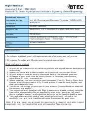 HNC Unit 19 RQF Assignment 3 Of 3 Pdf Higher Nationals Assignment Brief BTEC RQF Pearson