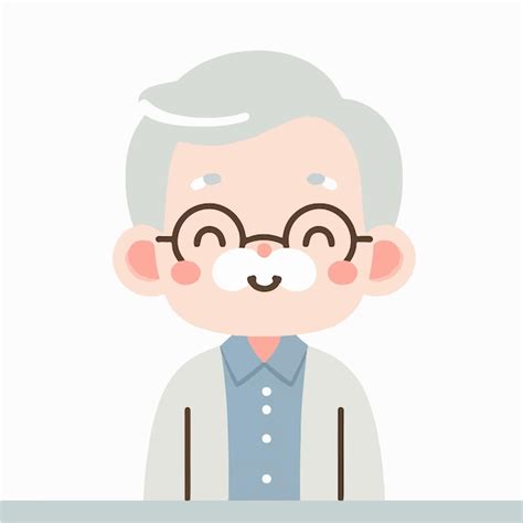 평평한 디자인 스타일로 즐거운 할아버지의 터 프리미엄 Ai 생성 벡터