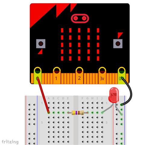 Breadboard Layout Microbit Lesson 2 Controlling Leds On Breadboard