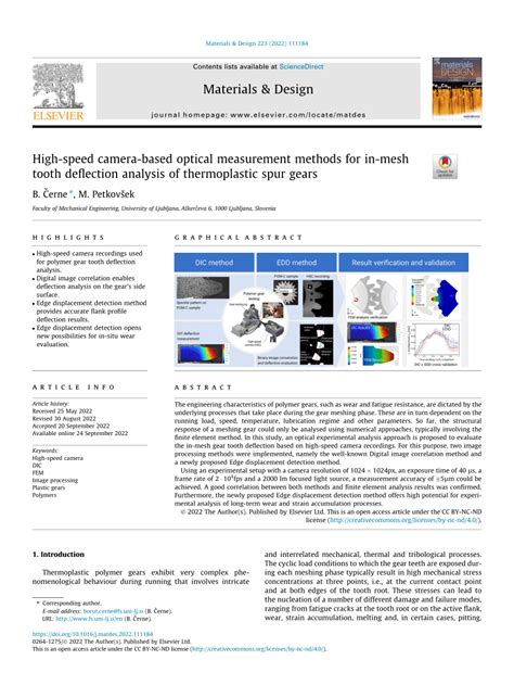Pdf High Speed Camera Based Optical Measurement Methods For In Mesh