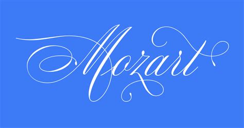 Mozart Font Spencerian Script Blessed Print