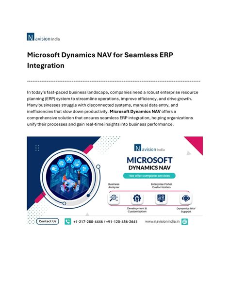 ppt microsoft dynamics nav for seamless erp integration powerpoint