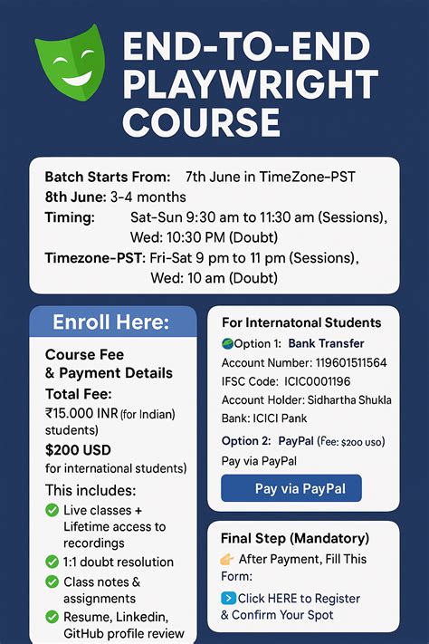 Playwright Training Session With Sidharth Shukla