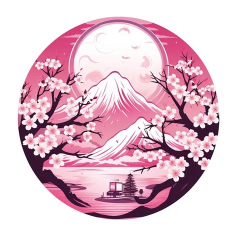 Premium Photo Crator Moon And Japanese Vibe Logo