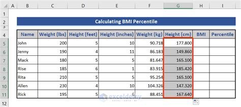 How To Use The Convert Function To Calculate Bmi In Excel