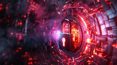 Secure Digital Lock Representing Cybersecurity And Risk Mitigation In A Futuristic Technology