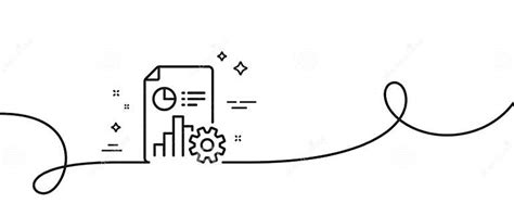 Report Line Icon Column Graph Pie Chart Sign Continuous Line With