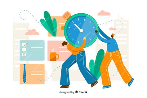 방문 페이지의 시간 관리 개념 무료 벡터