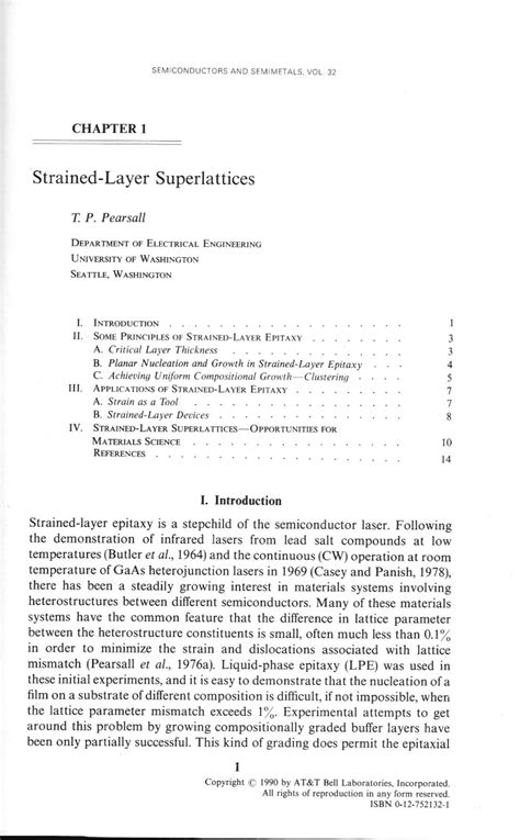 Pdf Chapter 1 Strained Layer Superlattices