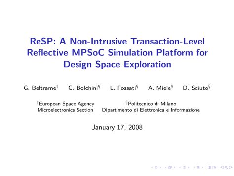 Pdf Resp A Non Intrusive Transaction Level Reflective Mpsoc Simulation Platform For Design