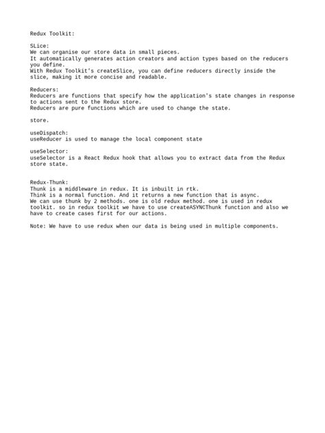 Redux Toolkit Notes Pdf