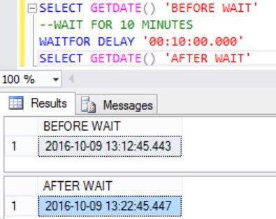 SQL Wait For X Seconds SqlHints Com