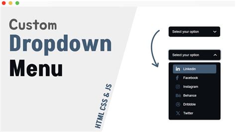 How To Custom Dropdownselect Menu Using Html Css Javascript Beginner