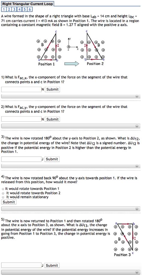 Solved Right Triangular Current Loop A Wire Formed In The Chegg Com