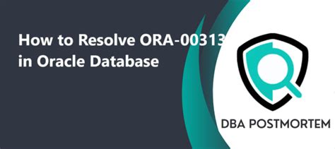 how to resolve ora 00313 in oracle database easy guide