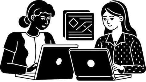 Illustrate Two Women Coding Showcasing Their Skills In Programming