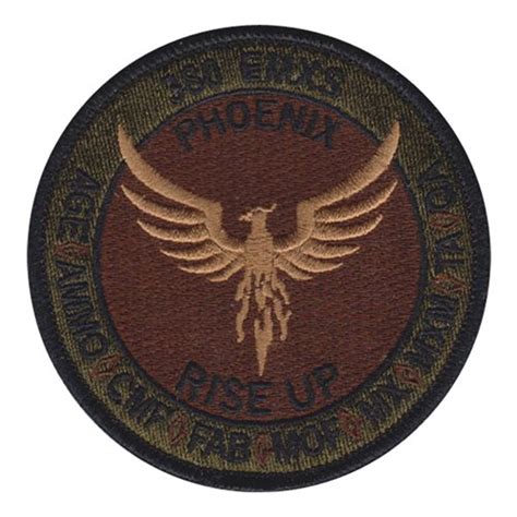 380 Emxs Phoenix Rise Up Ocp Patch 380th Expeditionary Maintenance Squadron Patches
