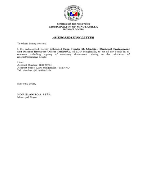 Authorization Letter Globe Relocation Pdf