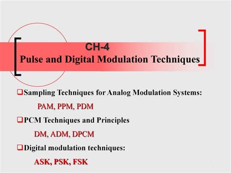 Chapter 4 Pulse Modulationpdf Communication Ppt