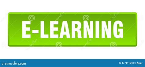 E Learning Button E Learning Square Isolated Push Button Stock Vector Illustration Of