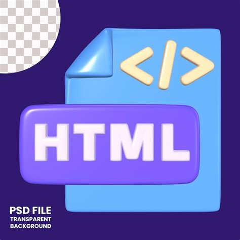 premium psd html file 3d illustration icon