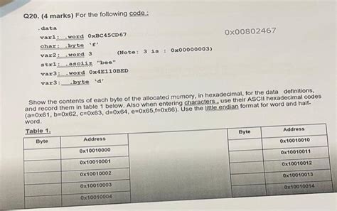 solved q20 4 marks for the following code data var1