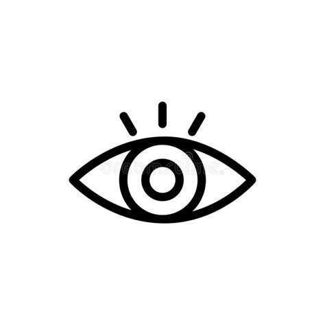 Vision Icon Set Eyeball Visual Vector Logo Symbol In Black Filled And