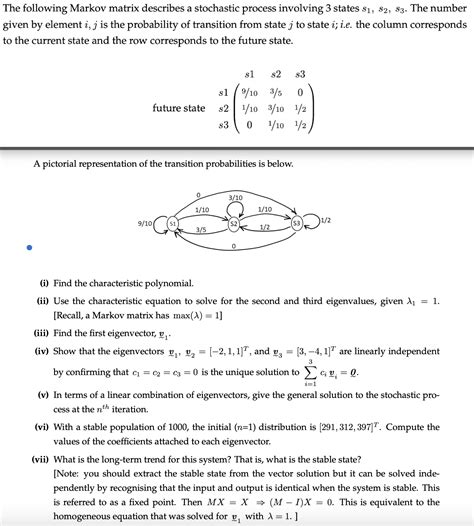 solved the following markov matrix describes a stochastic