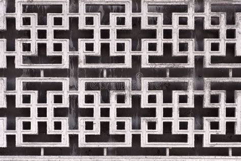 Patterned Geometric Fence Made Of Metal Stock Image Image Of
